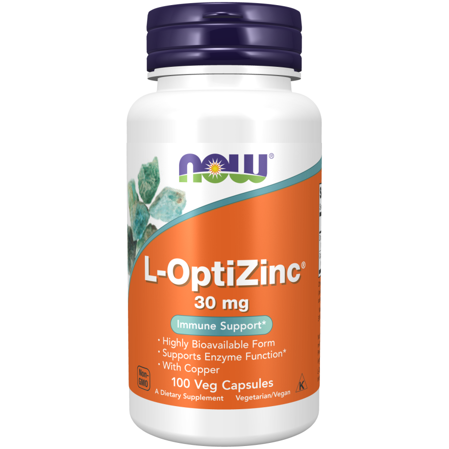 NOW Foods L-OptiZinc® 30 mg 100 Veg Capsules – Harvest Moon Natural Foods