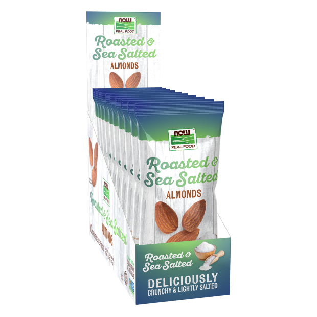 Now Foods Almonds, Roasted & Sea Salted Snack Packet 35g – Harvest Moon Natural Foods