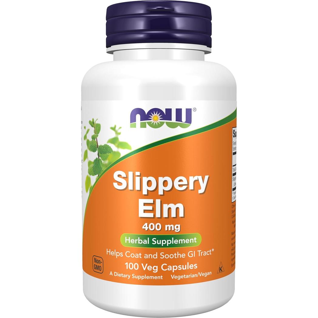 Now Foods Slippery Elm 400 mg 100 Veg Capsules – Harvest Moon Natural Foods