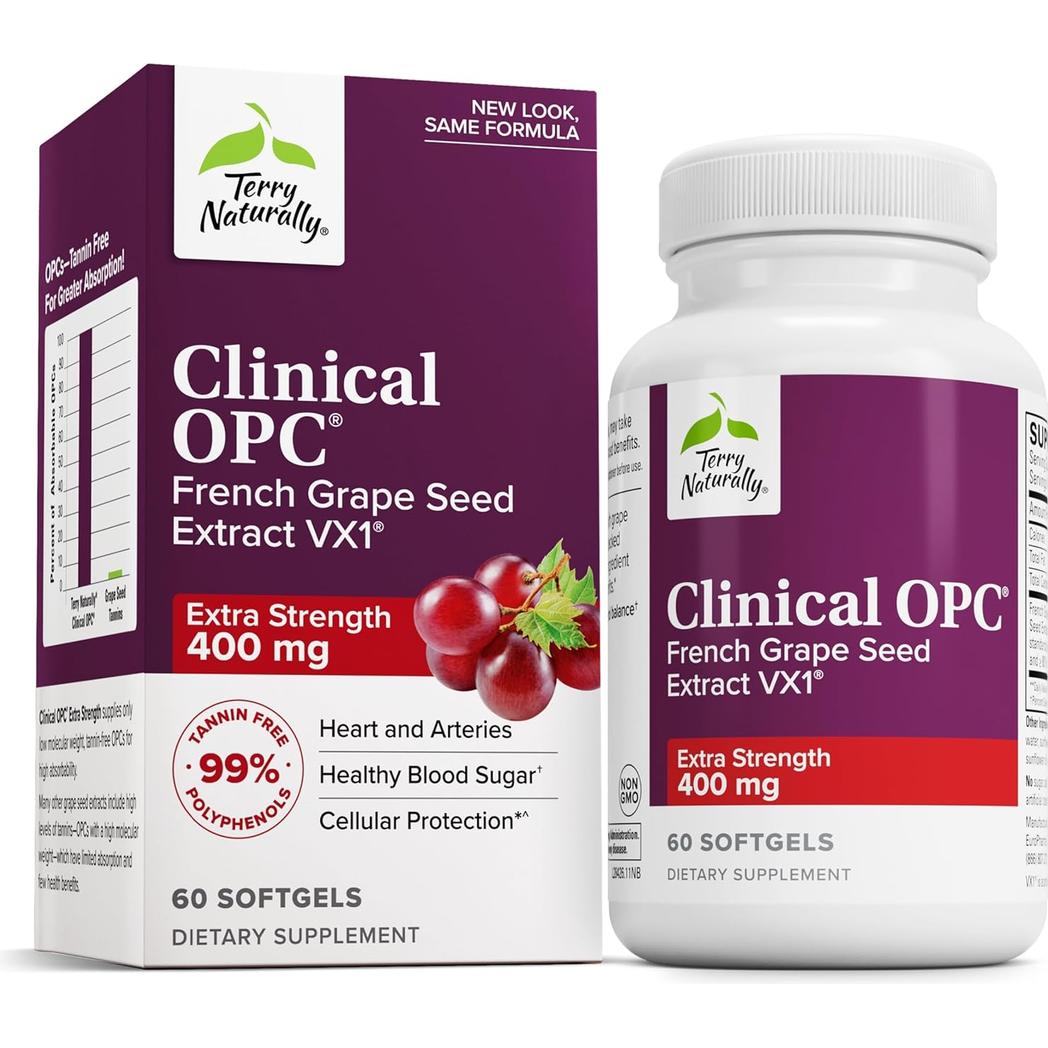 Terry Naturally Clinical OPC French Grape Seed Extract Extra Strength ...