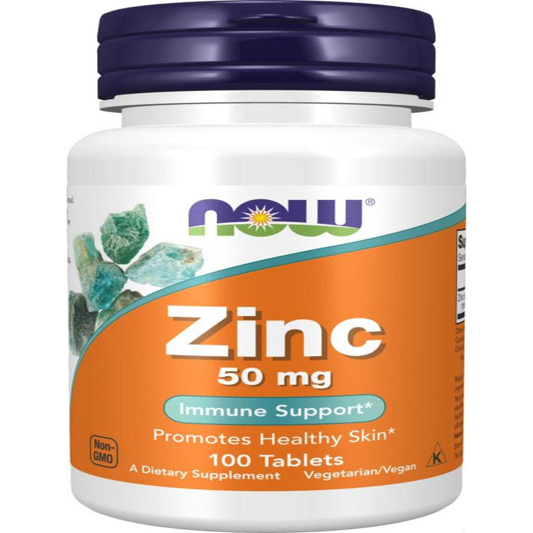 NOW Foods Zinc 50 mg 100 Tablets – Harvest Moon Natural Foods